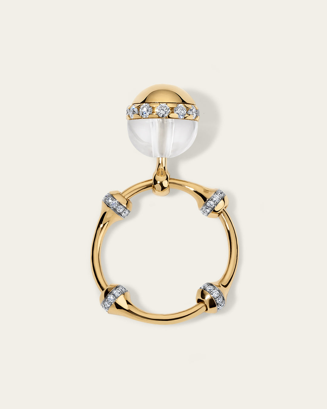 Lith Diamond Sphere Drop Ring